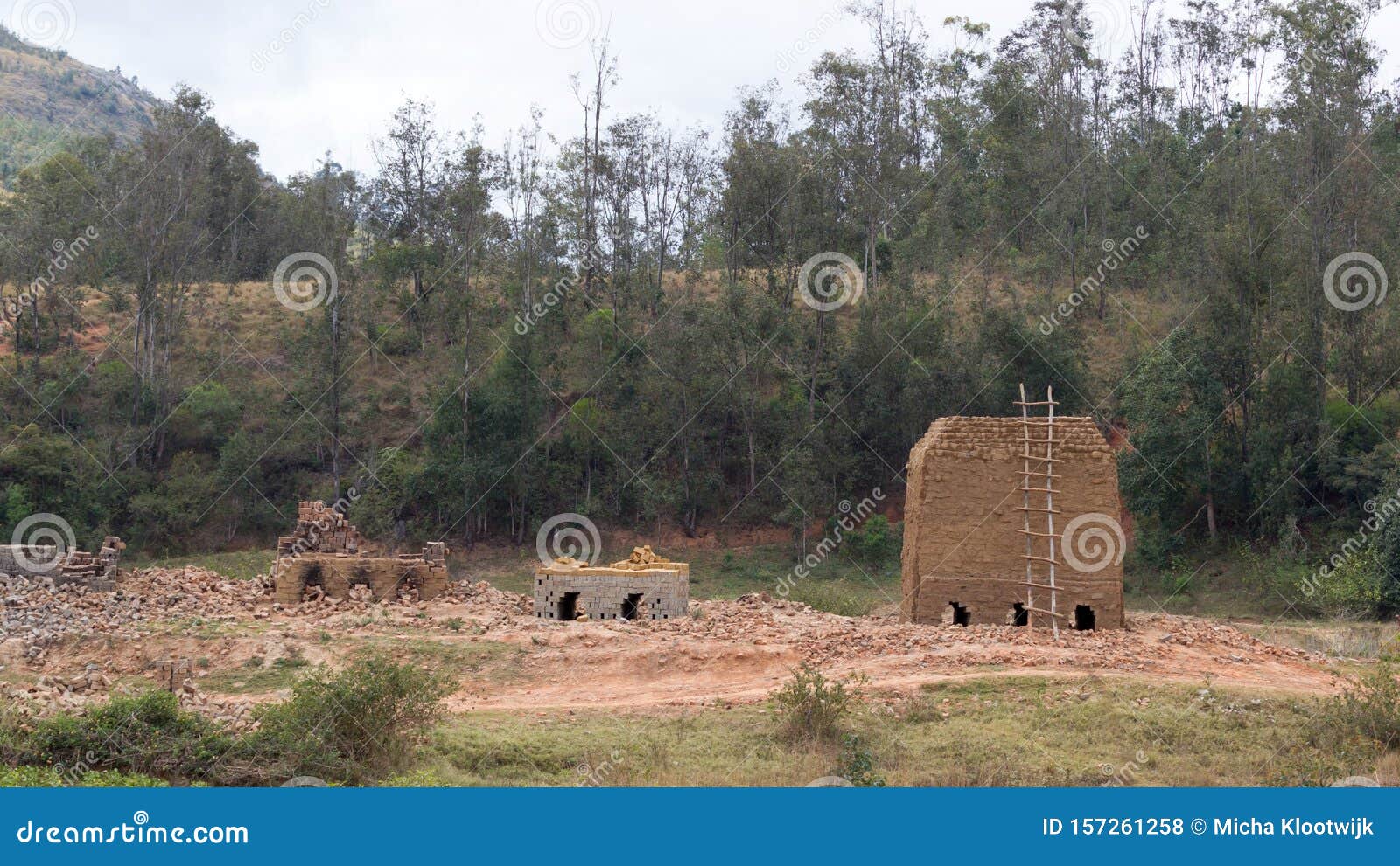Mud Bricks Factory in Madagascar Stock Photo - Image of eastern, houses ...