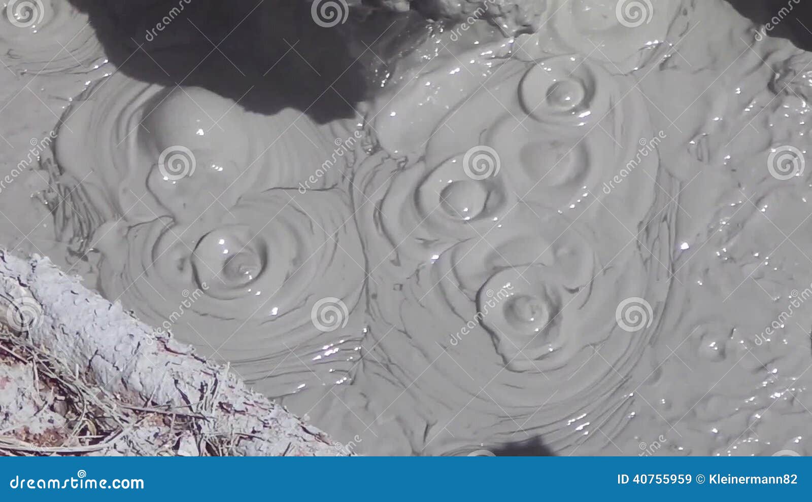 Mud Bubbling in a Hot Spring Stock Video - Video of nature, gray: 40755959