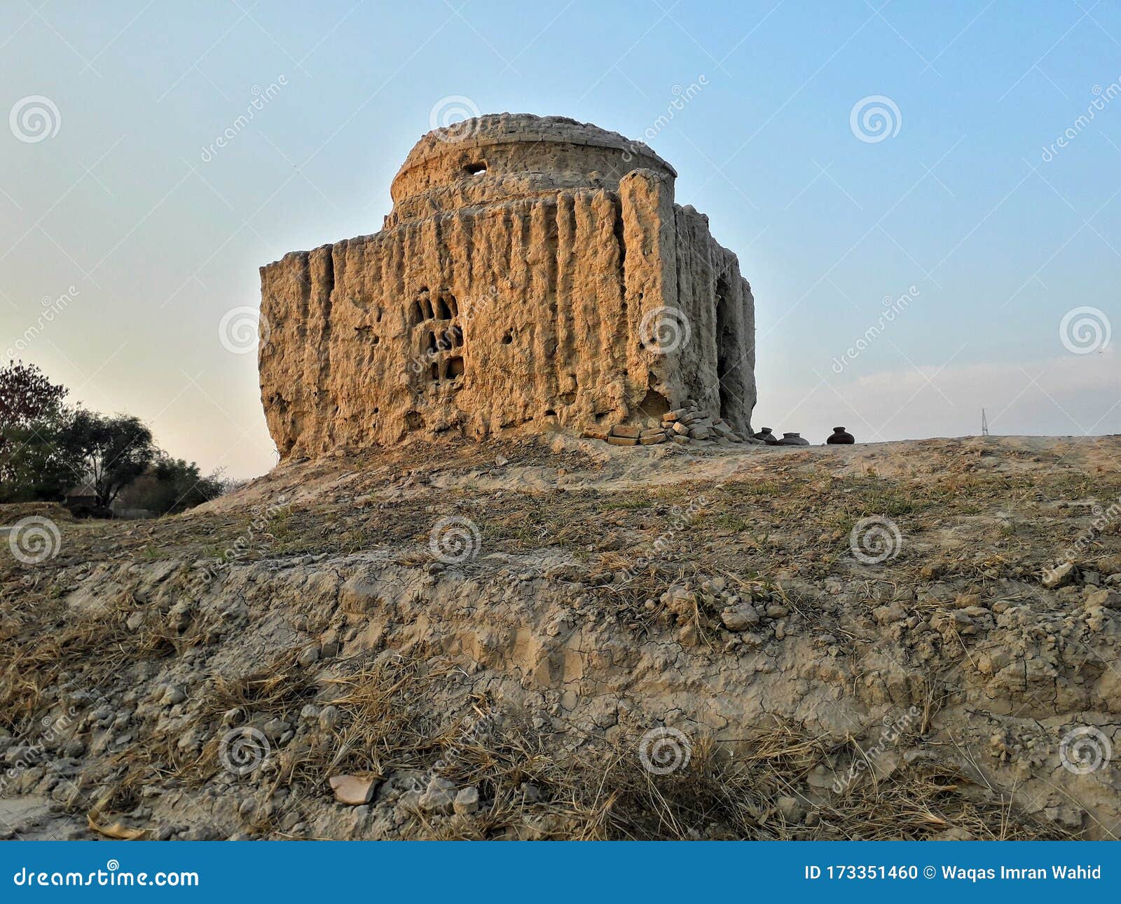 Mud Building in Sandy Area for Tourists Stock Photo - Image of sandy ...