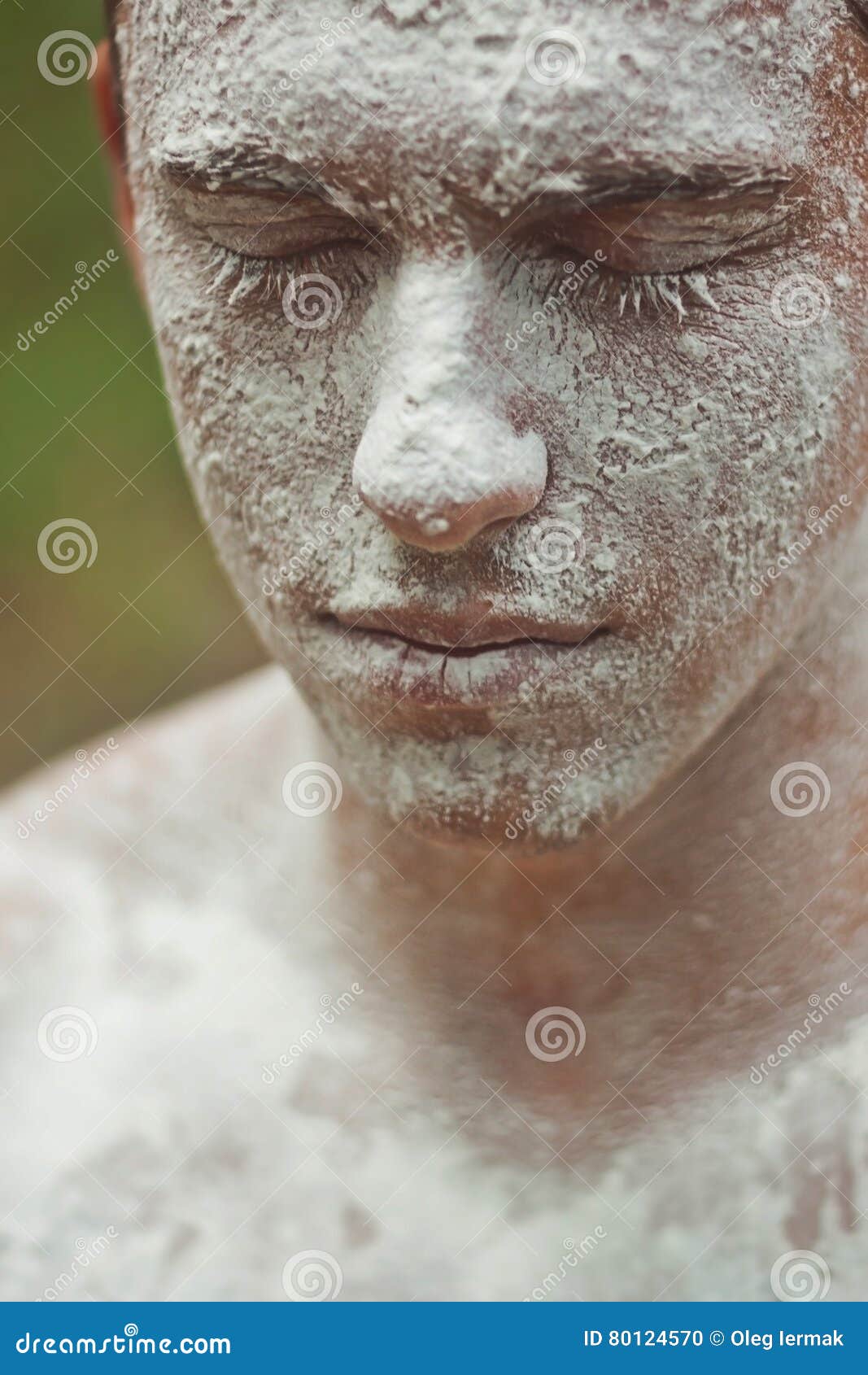 Mud dirty face man stock photo. Image of color, black - 80124570