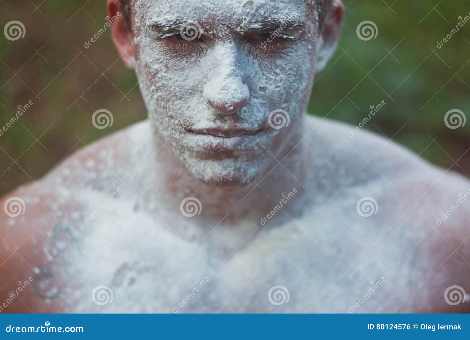 Mud dirty face man stock photo. Image of fashion, human - 80124576