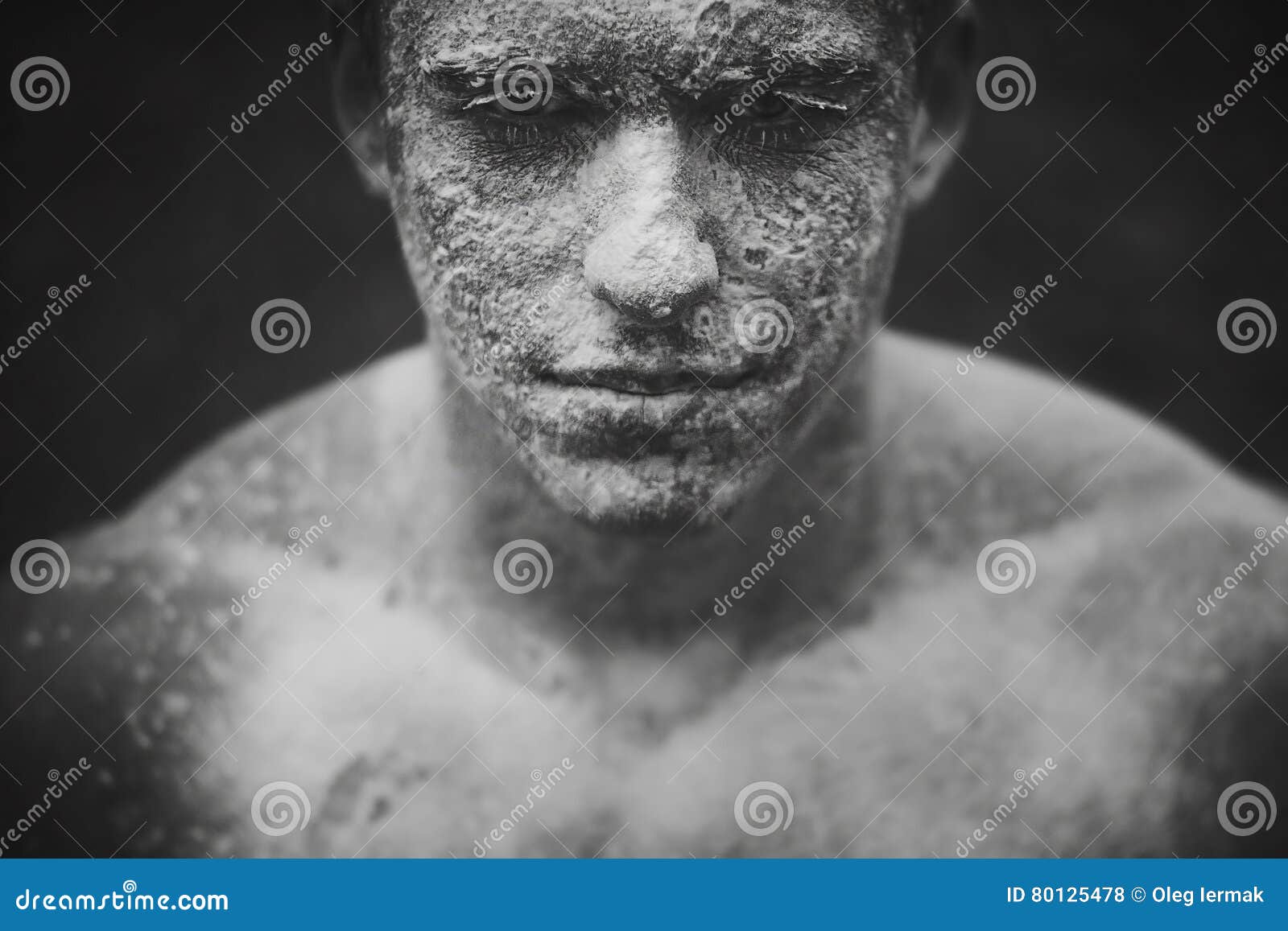 Mud dirty face man stock photo. Image of cracked, expression - 80125478
