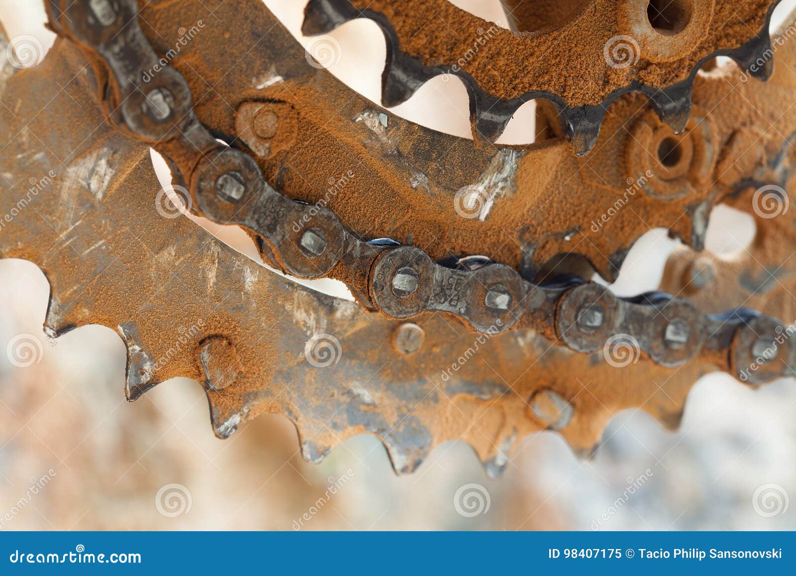 Mud Dirty Ringchain and Chain in a Mountain Bike Stock Image - Image of ...