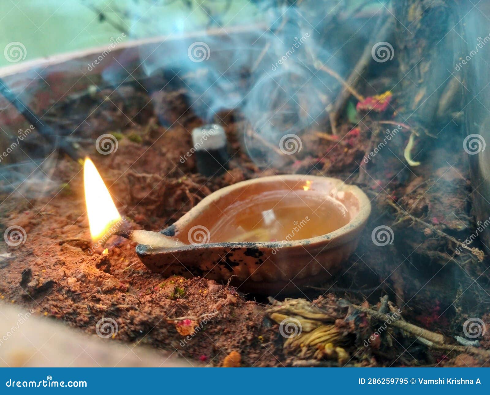 Mud Diya or Deepam stock image. Image of indian, religion - 286259795