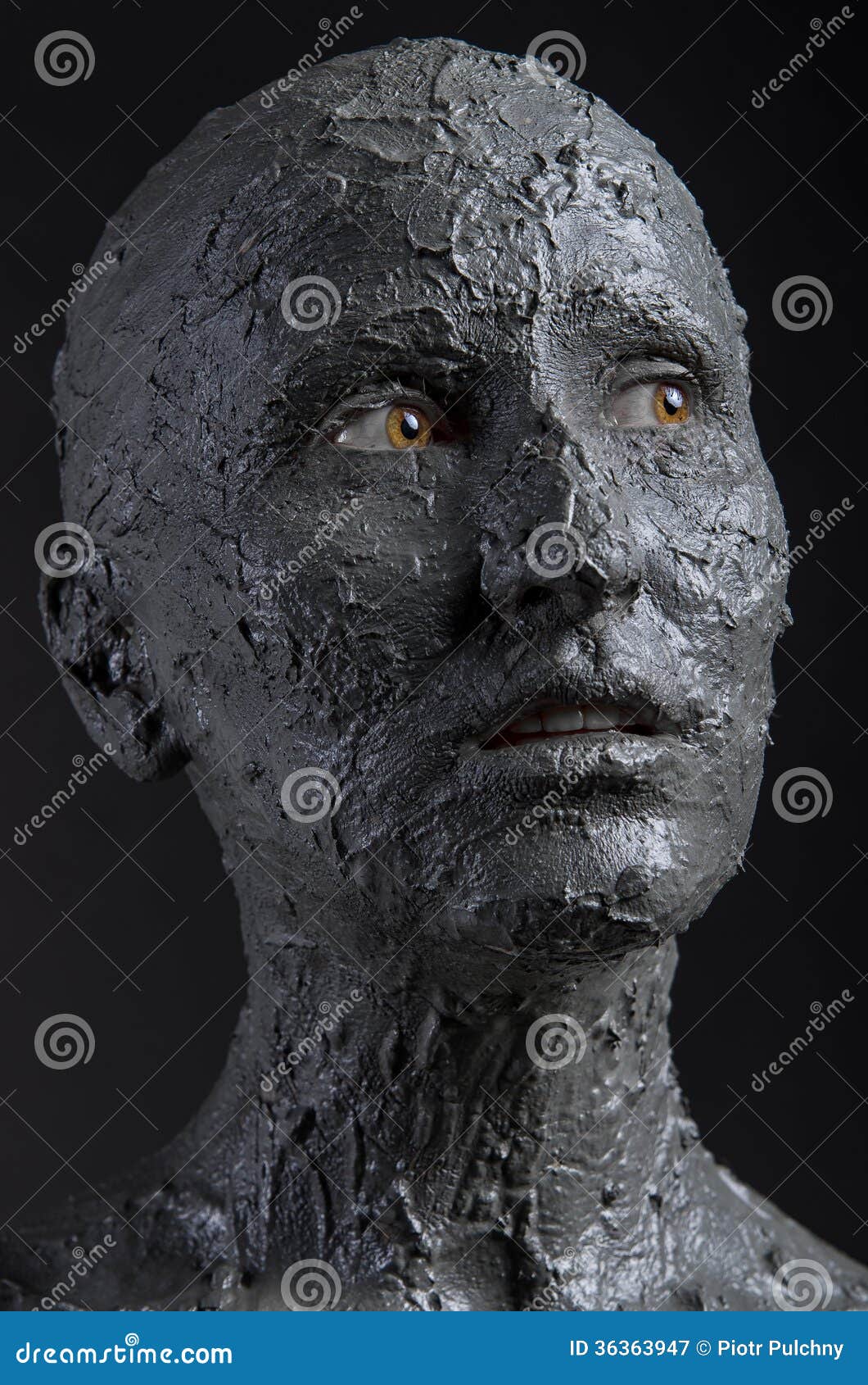 Woman with clay face mask stock image. Image of covered - 36363947