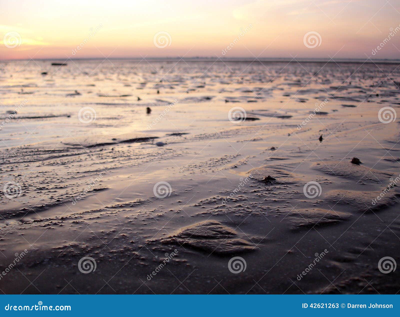 Mud Flats at Dusk stock image. Image of deserted, orange - 42621263