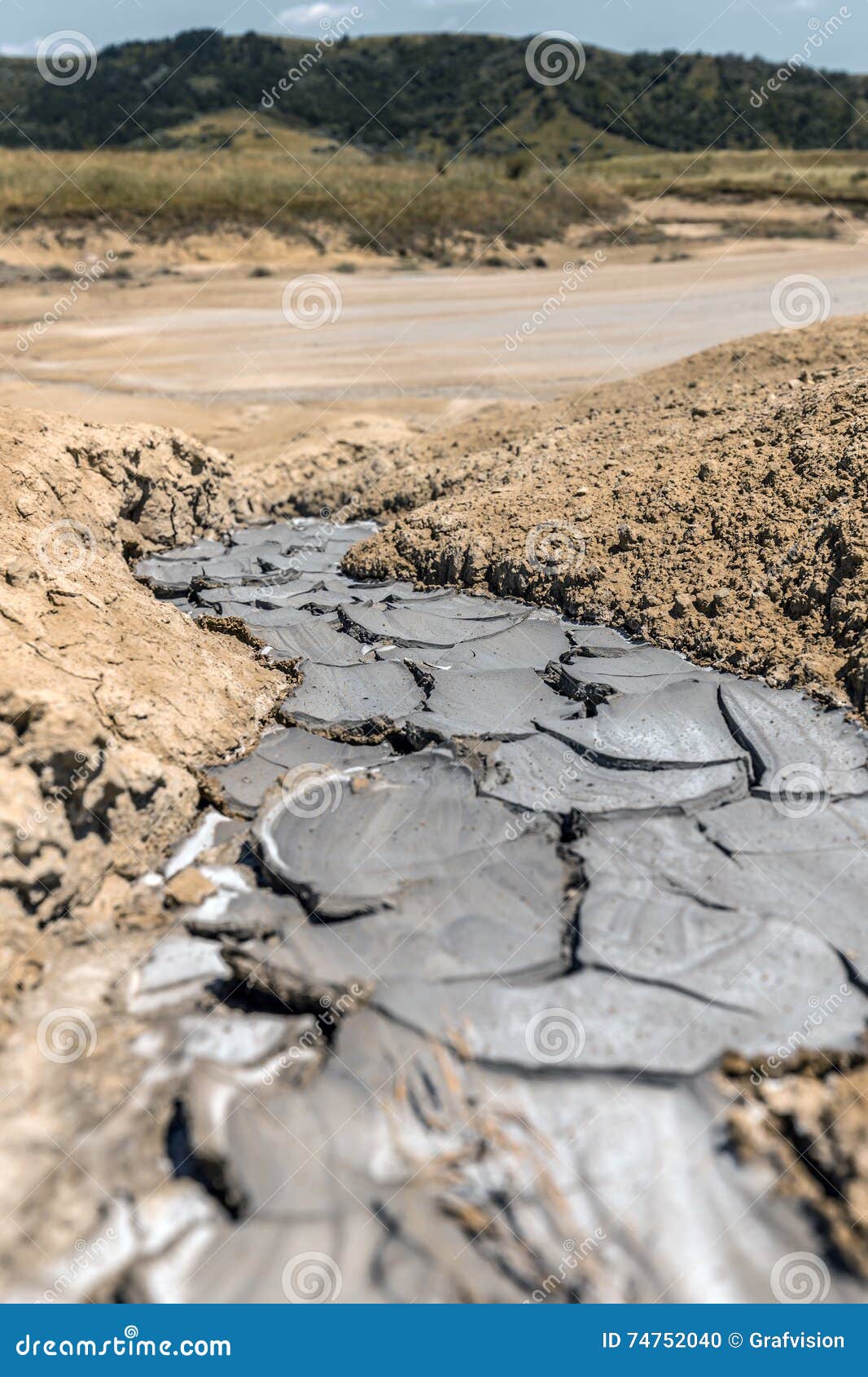 Mud flow stock photo. Image of lines, stream, fissures - 74752040