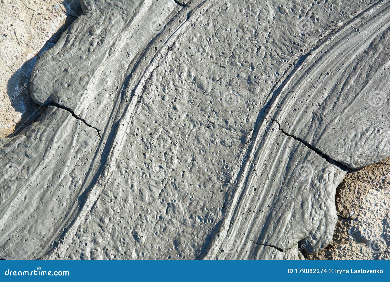 Mud Flow from a Mud Volcano. Cracked Mud Surface Stock Photo - Image of ...