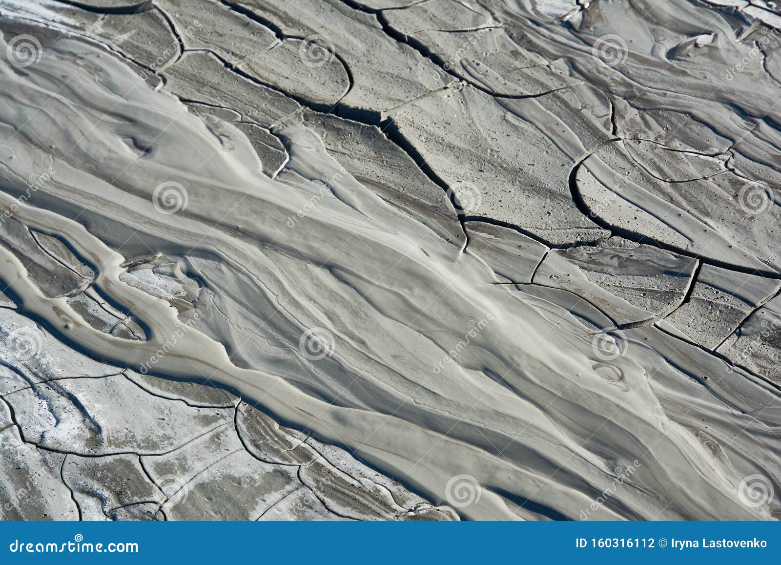 Mud Flow from a Mud Volcano. Cracked Mud Surface. Mudflow Texture with ...