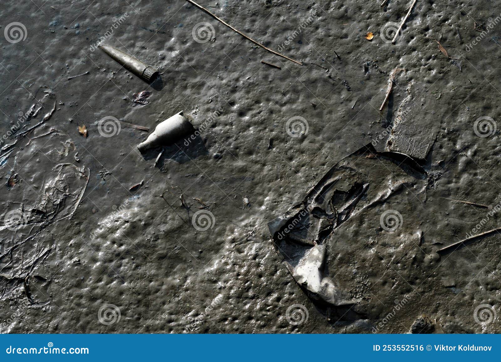 Mud, Garbage and Dust on Wet Soil Texture Stock Photo - Image of ...