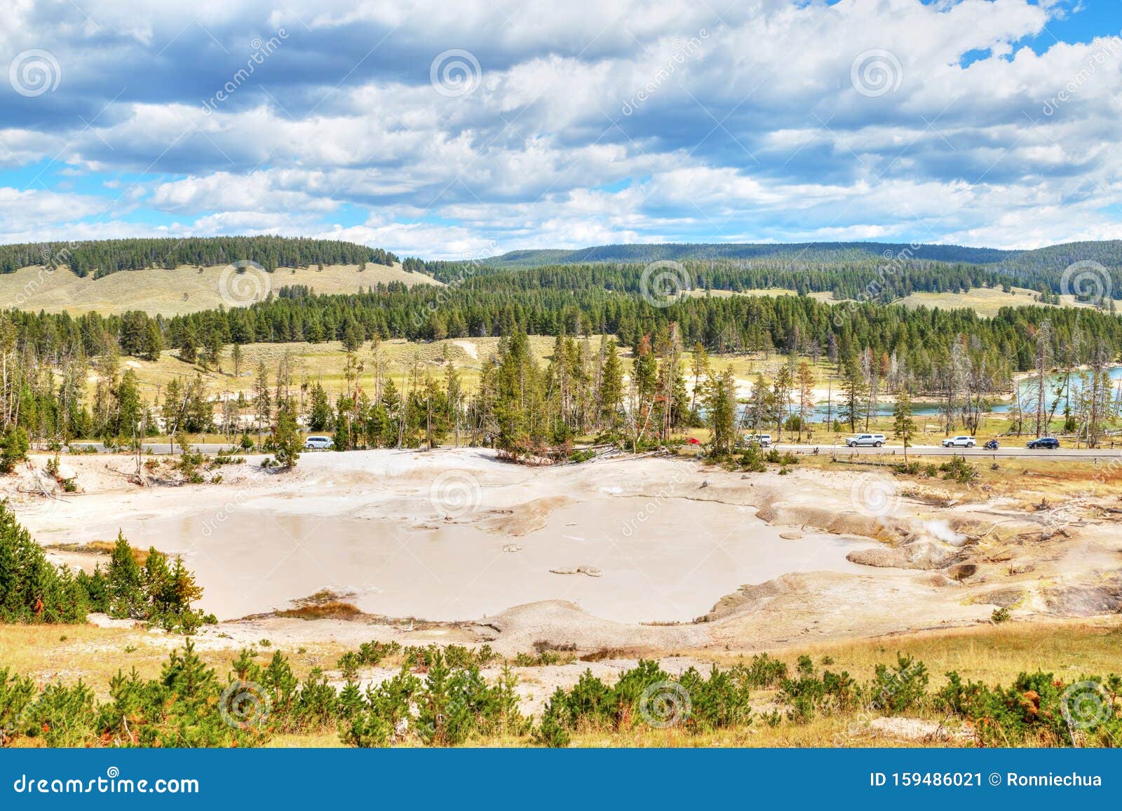 Mud Geyser at Mud Volcano Area of Yellowstone National Park Stock Image ...