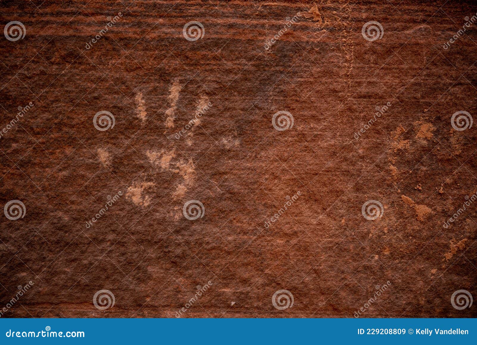 Mud Hand Print on Slickrock Wall Stock Image - Image of winter ...