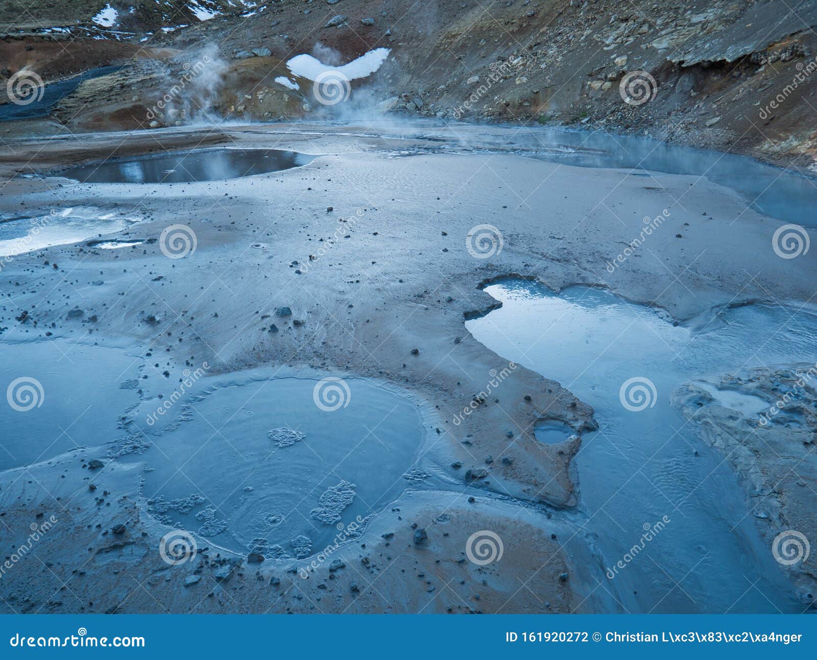 Mud Hole in the Active Geothermal Area of Iceland Stock Photo - Image ...