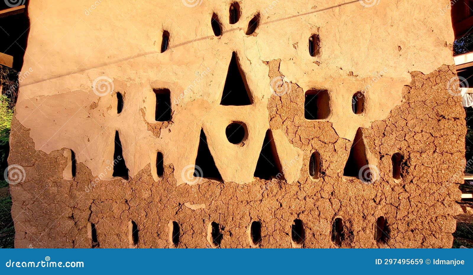 Mud house wall stock image. Image of wall, earthen, earth - 297495659