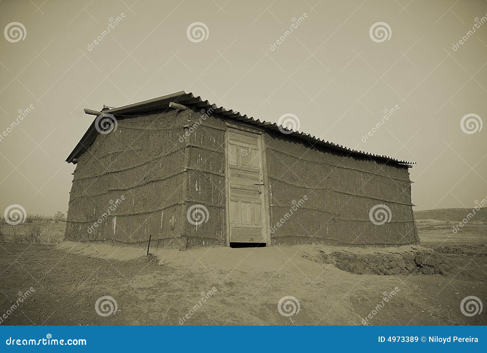 Mud Hut stock image. Image of barren, isolated, waste - 4973389