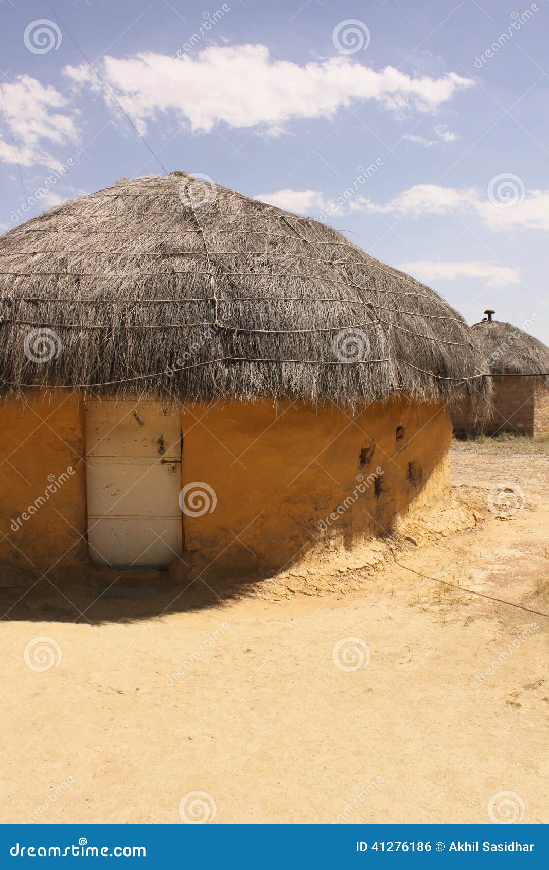 Mud hut Raijasthan India stock photo. Image of huts, clear - 41276186