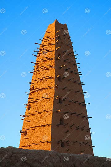 Mud Mosque Minaret in Agadez Stock Photo - Image of muslim ...
