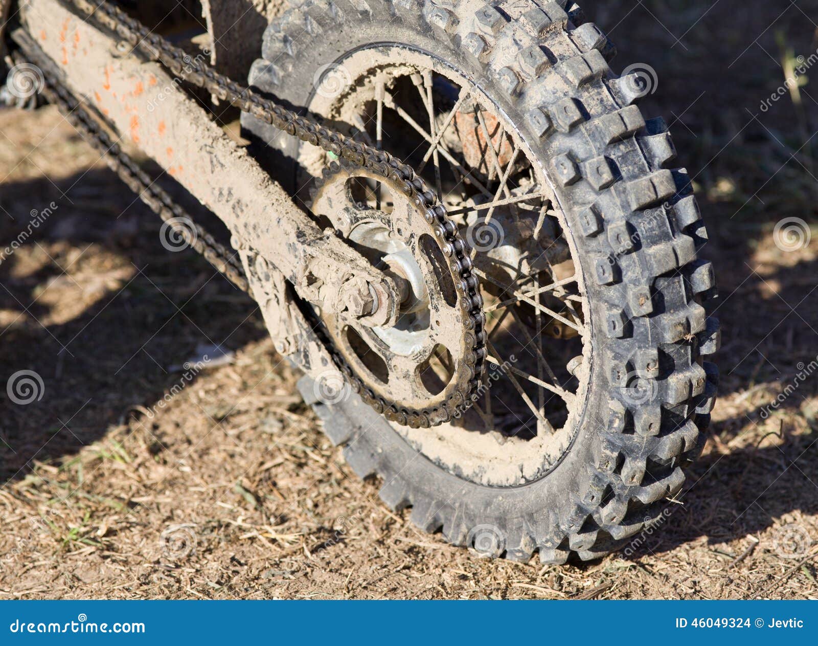 Mud motorcycle tire stock photo. Image of detail, mudguard - 46049324