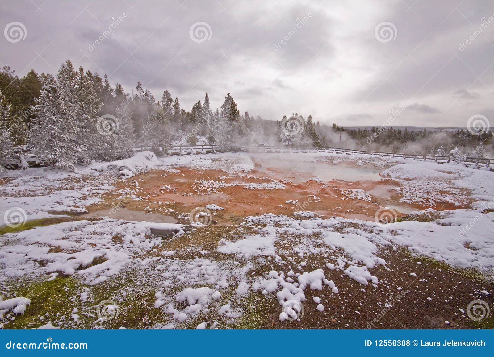 Mud Pool in Winter, Yellowstone Stock Photo - Image of steam, national ...