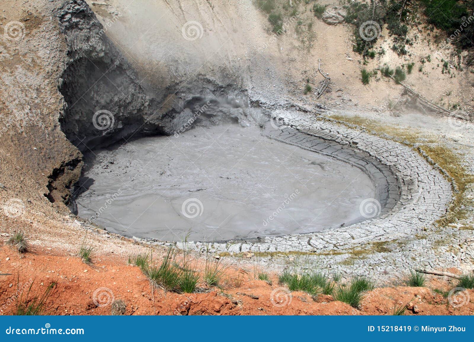 Mud Pool,Yellowstone National Park Stock Image - Image of orange ...