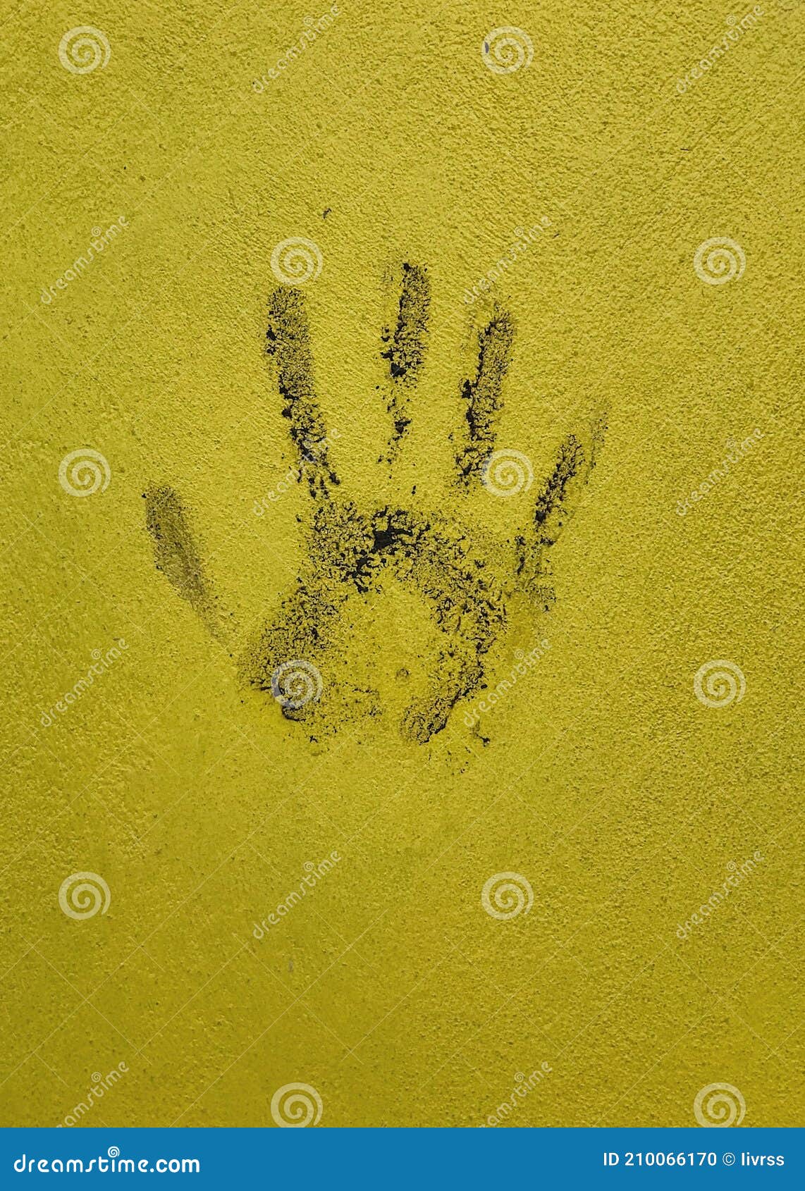 Mud print stock photo. Image of hand, printed, wall - 210066170