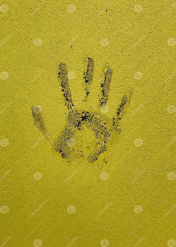 Mud print stock photo. Image of hand, printed, wall - 210066170