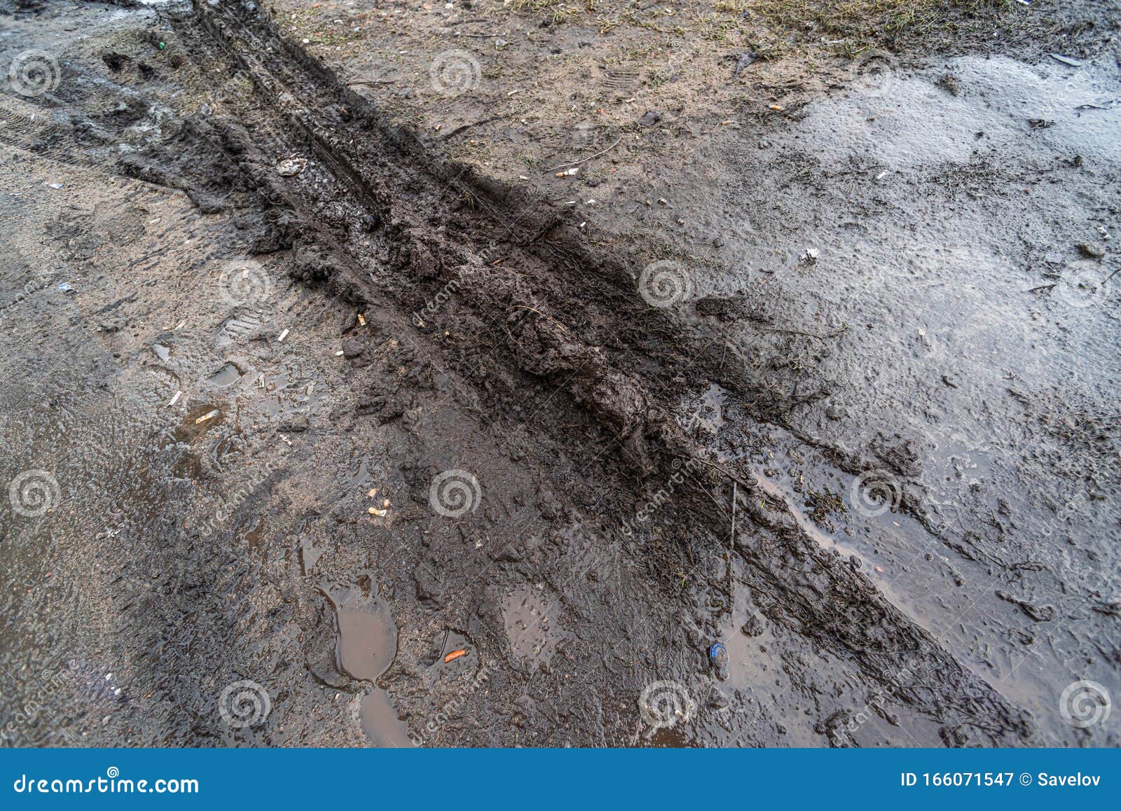 Impassable Road In Arizona Due To Flash Flood Royalty-Free Stock ...