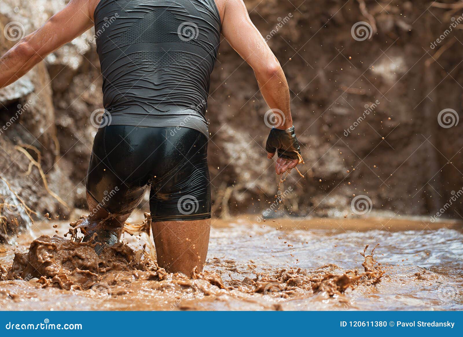 Mud race runners stock photo. Image of excitement, challenging - 120611380