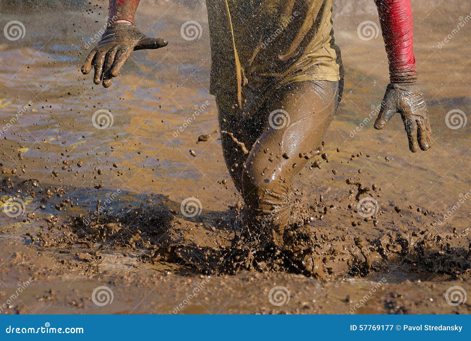 Mud race runners stock image. Image of participant, obstacle - 57769177