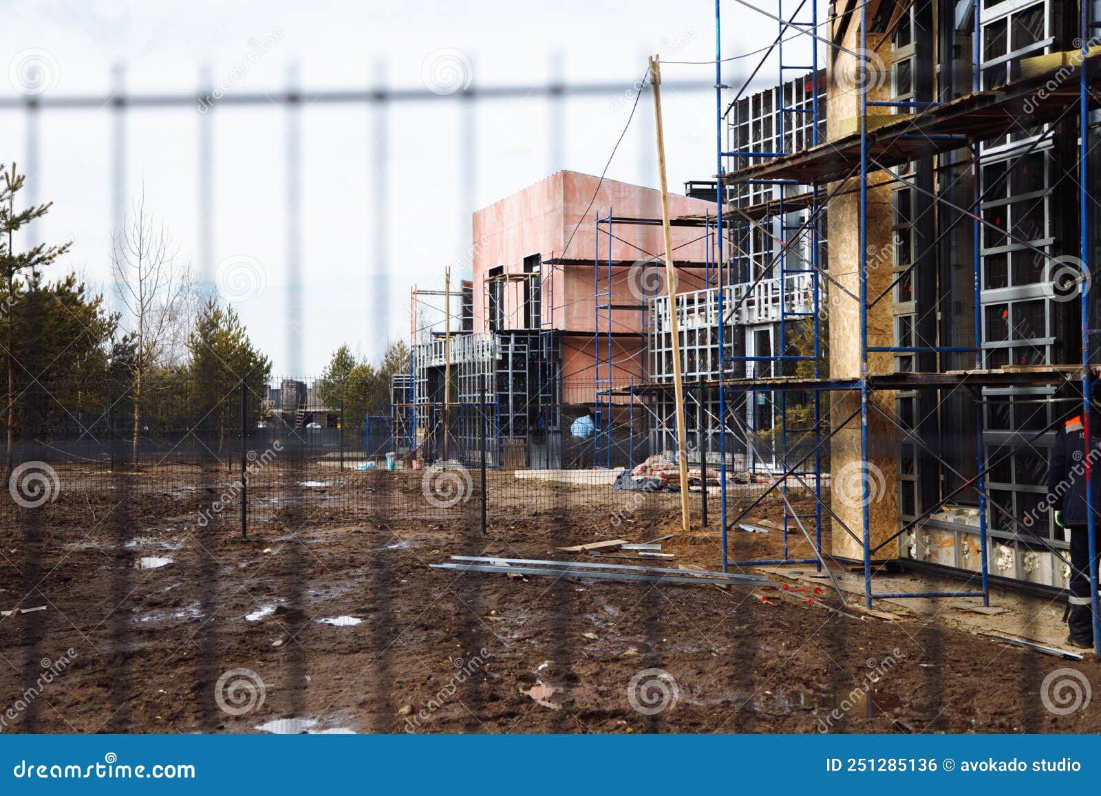 Mud and Slush on the Construction Site of Designer Private Homes Stock ...