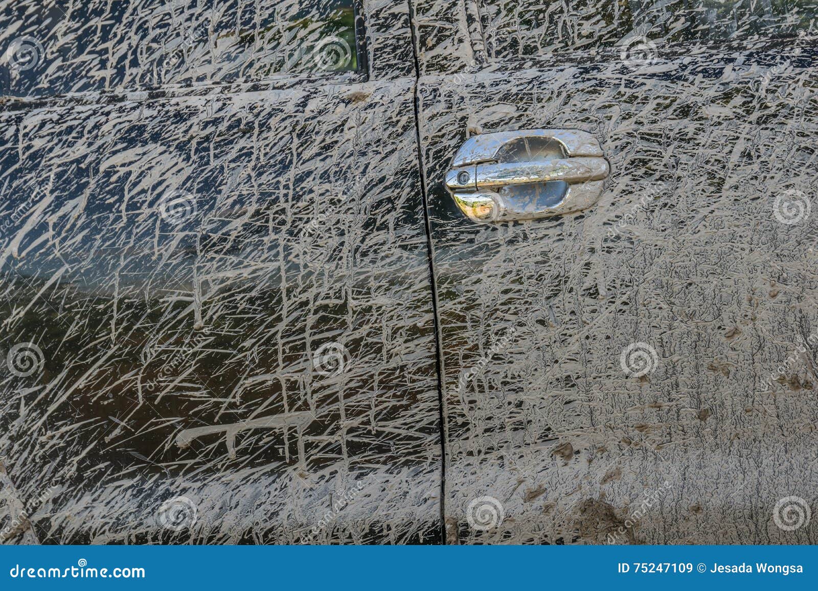 Mud Splash on the Car Side after Off Road Way before Wash Stock Image ...