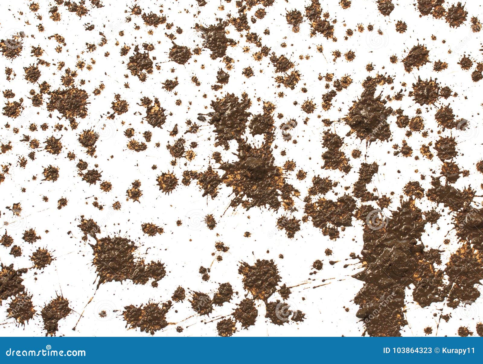 Mud Splashes on a White Backgrounds Stock Image - Image of dirty ...
