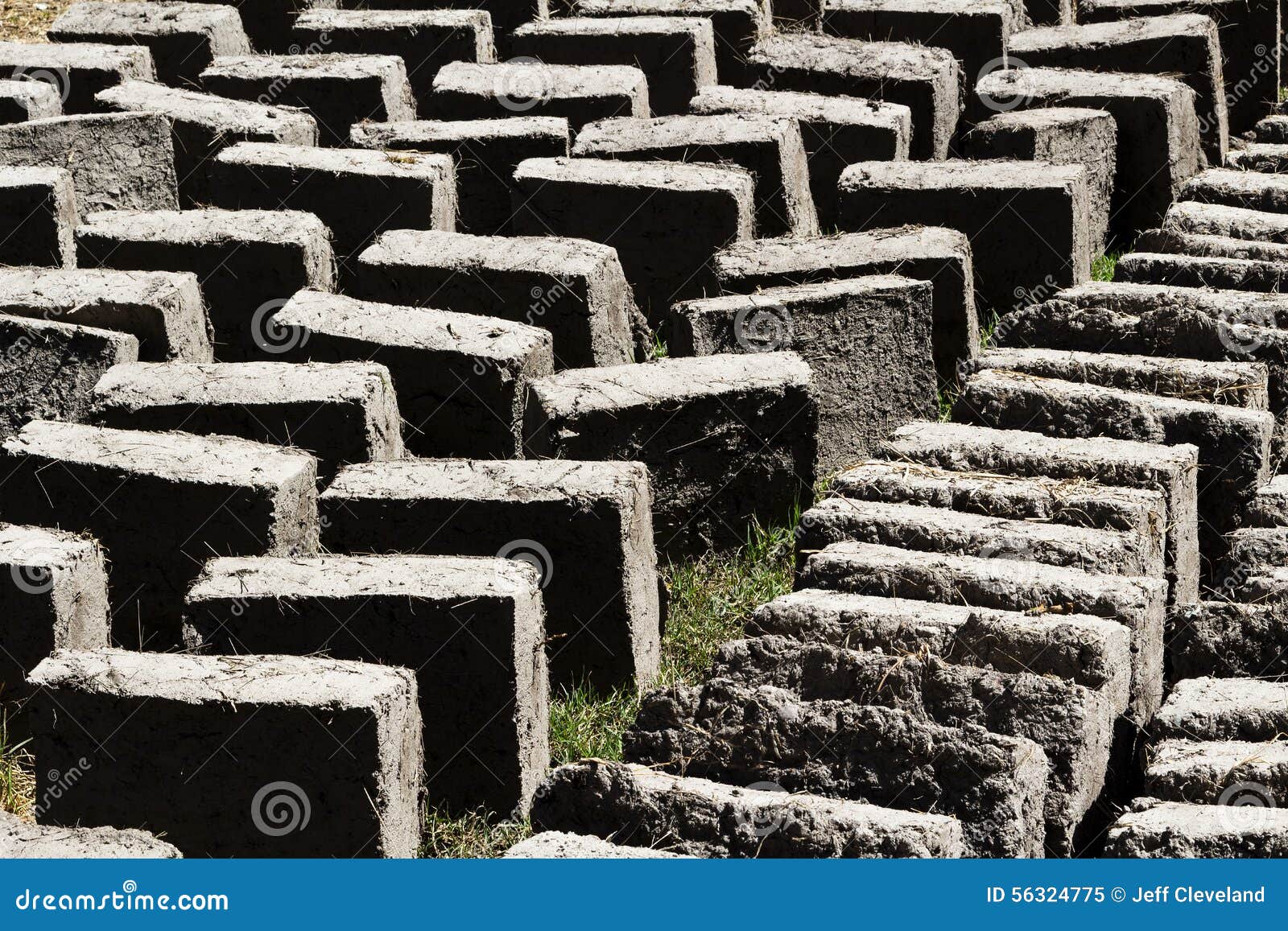 Mud and Straw Adobe Bricks Drying Peru South America Stock Image ...