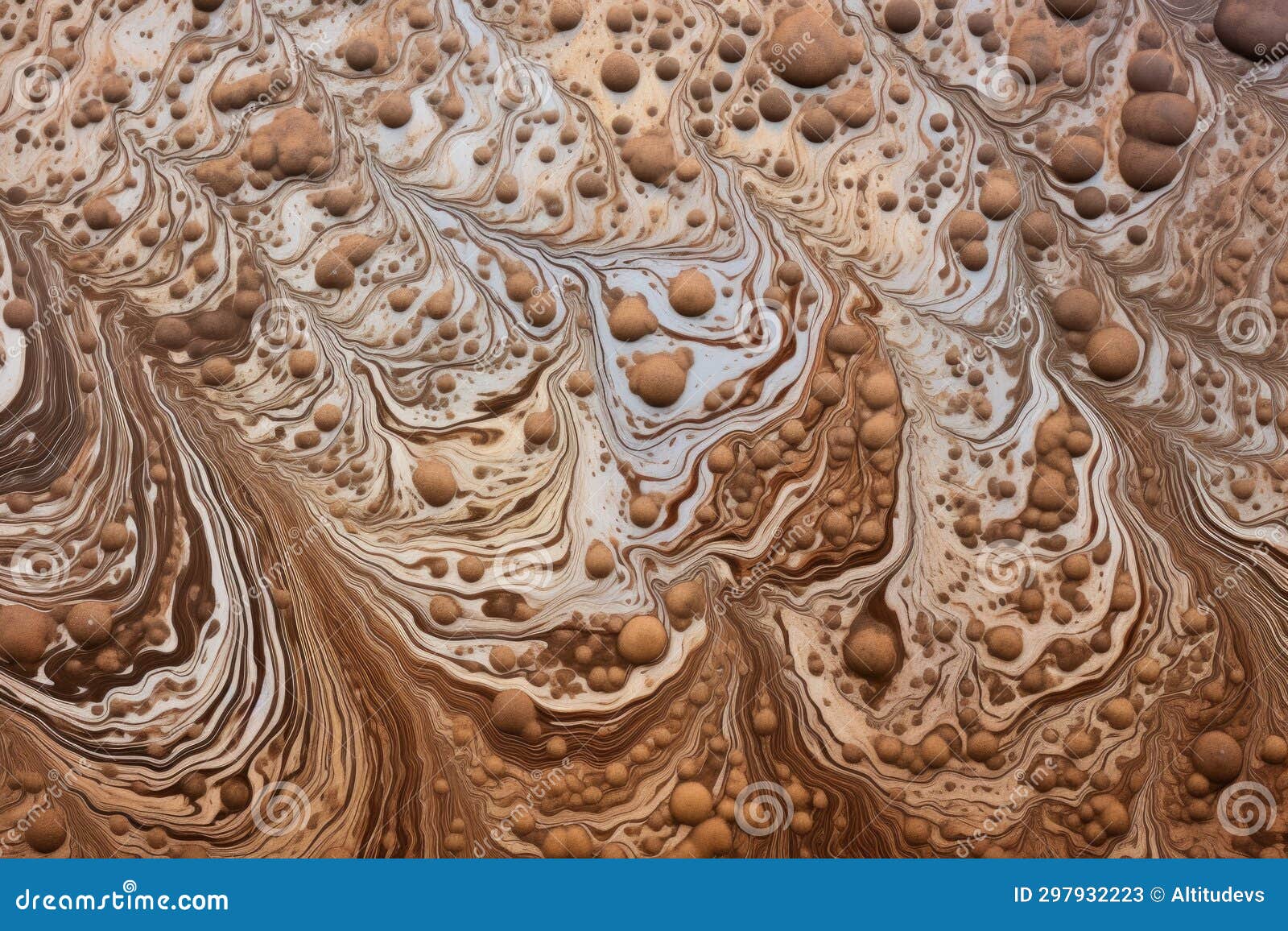 Mud Swirled in Water, Creating Brown Patterns Stock Illustration ...