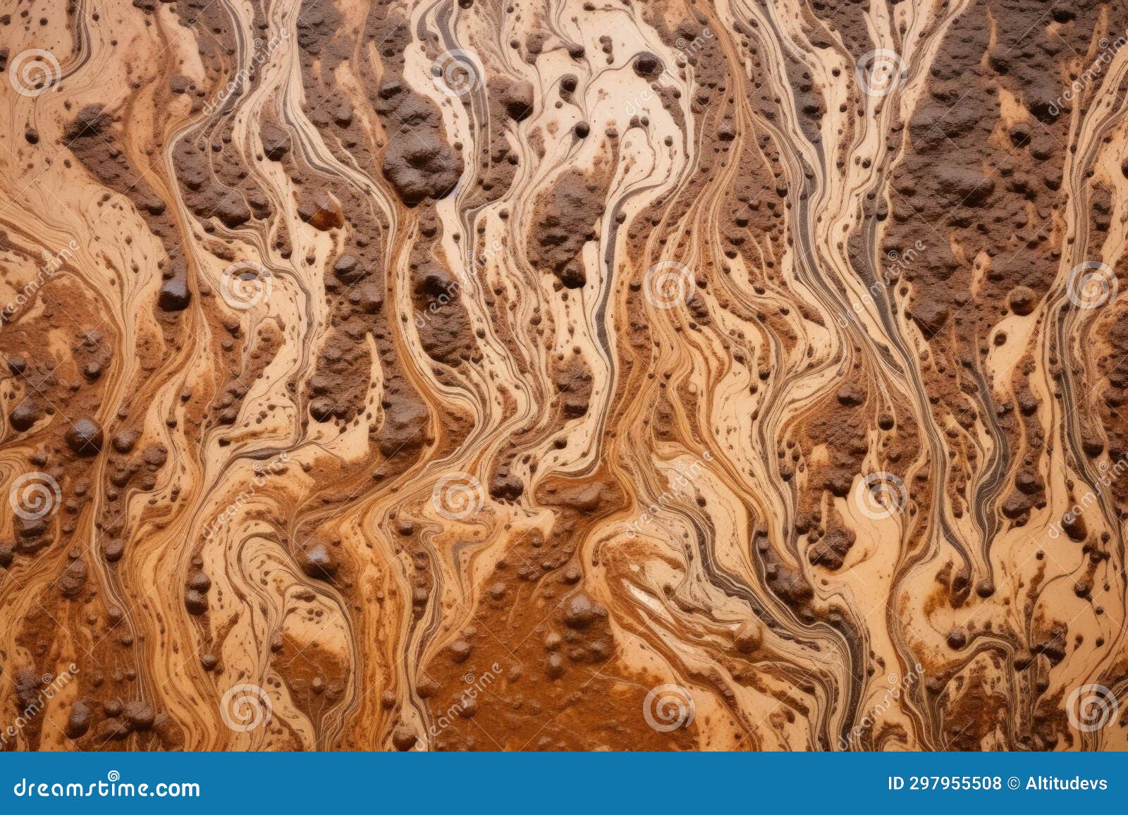 Mud Swirled in Water, Creating Brown Patterns Stock Illustration ...
