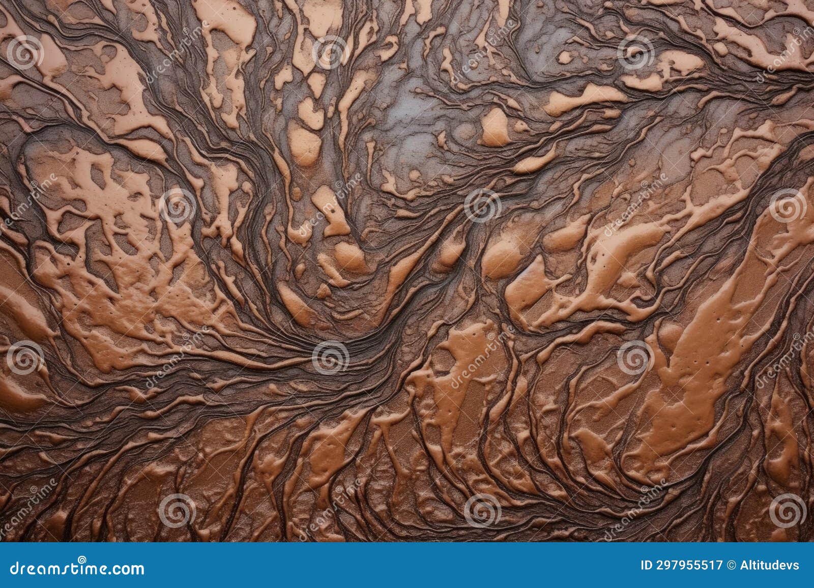 Mud Swirled in Water, Creating Brown Patterns Stock Illustration ...