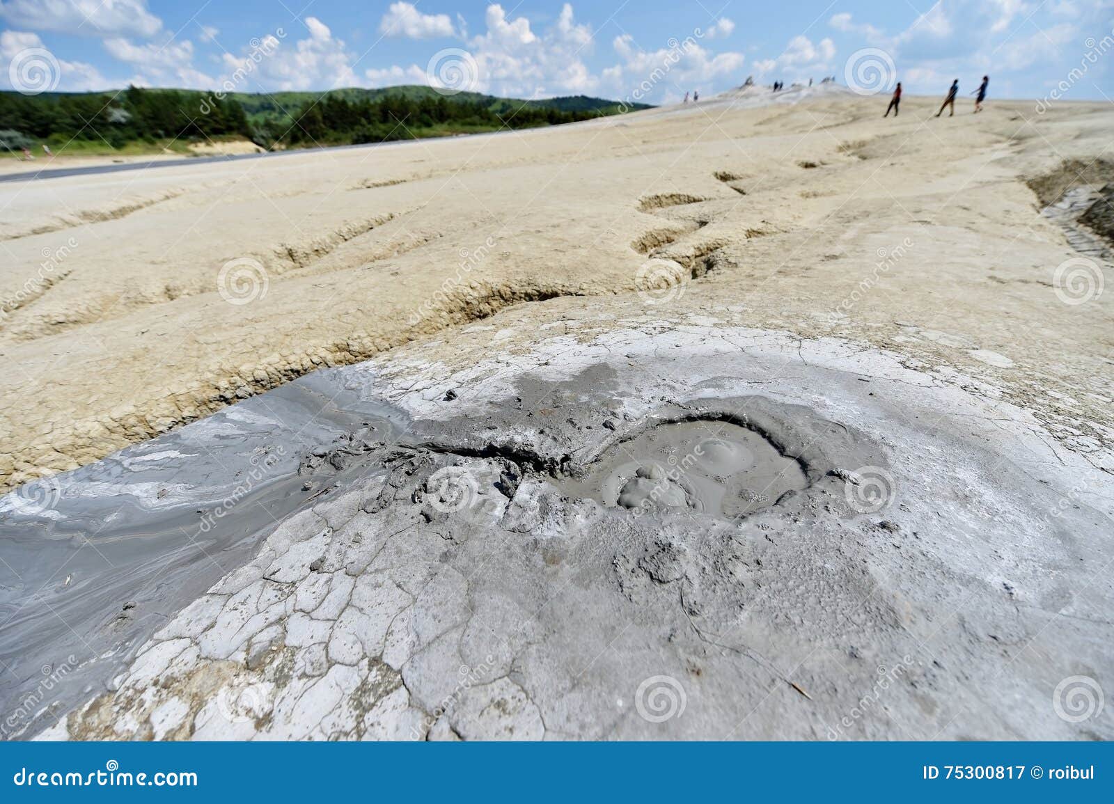 Mud volcano erupting stock image. Image of crater, active - 75300817