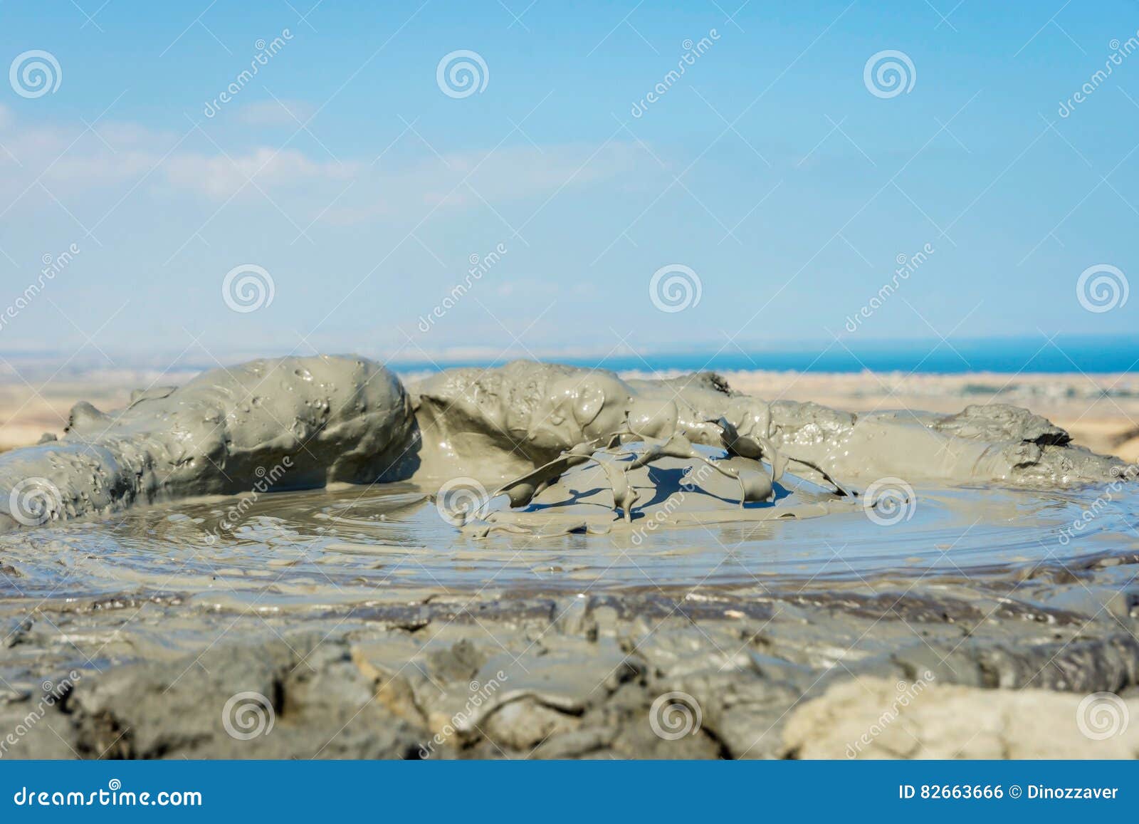 Mud Volcano Erupting Mud, Gobustan, Azerbaijan Stock Photo - Image of ...