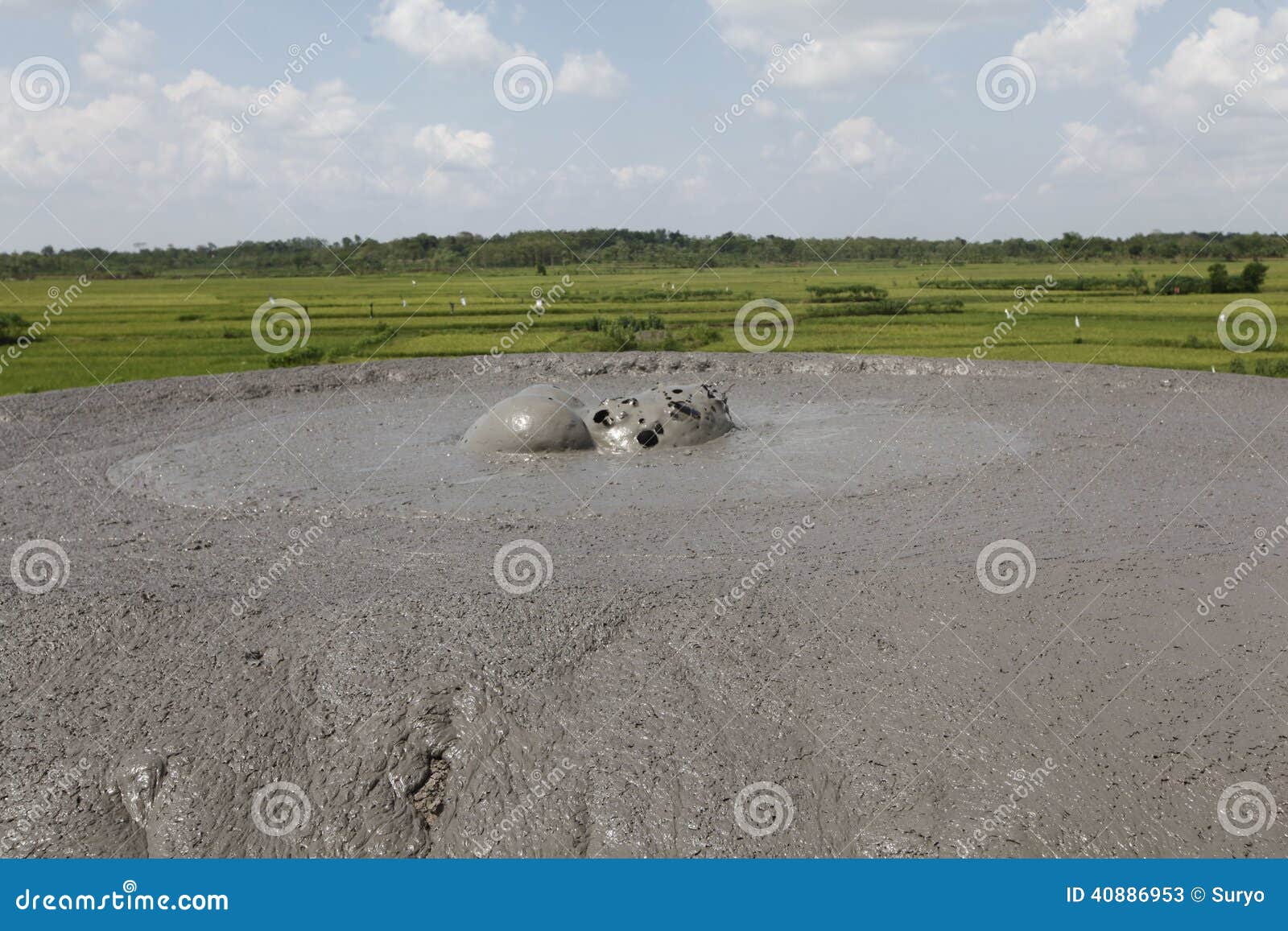 Mud volcano editorial stock photo. Image of crater, indonesia - 40886953