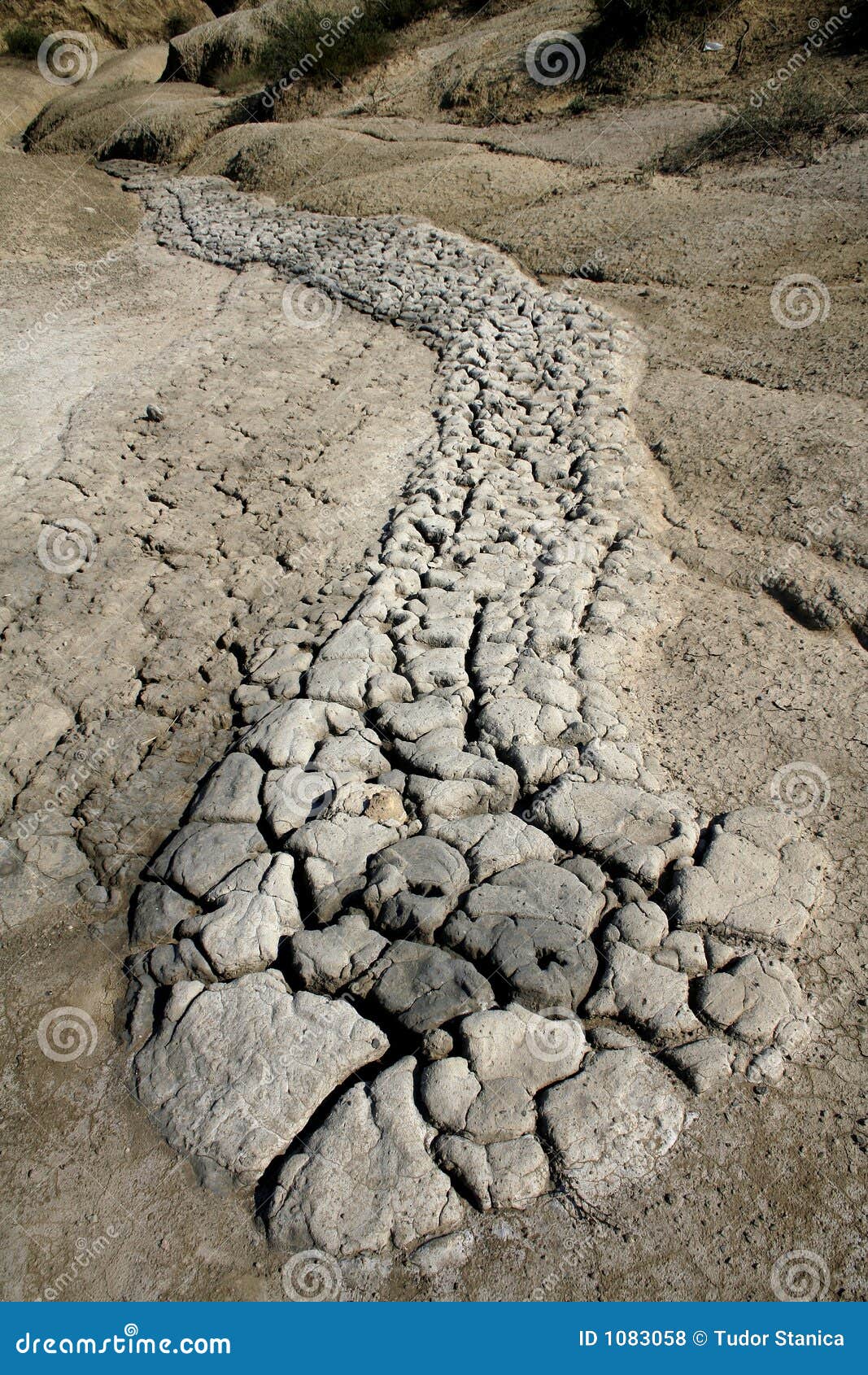 Mud Volcano Inactive Comet Shape Stock Photo - Image of barren, shape ...