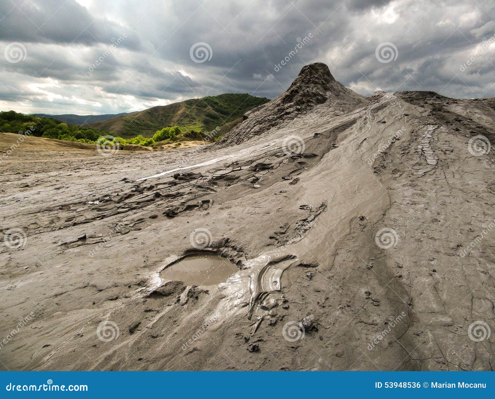 Mud volcano stock photo. Image of volcano, break, muddy - 53948536