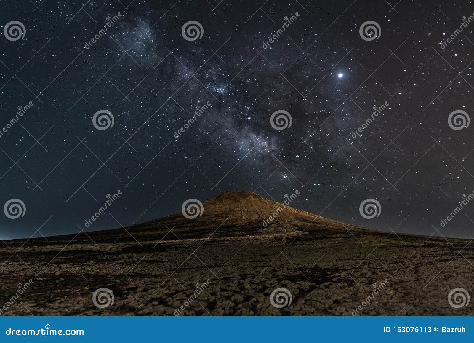 Mud Volcano in the Starry Night Stock Image - Image of landscape ...