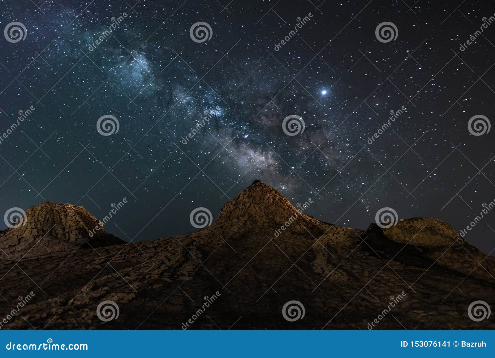 Mud Volcano in the Starry Night Stock Image - Image of galaxy, freedom ...