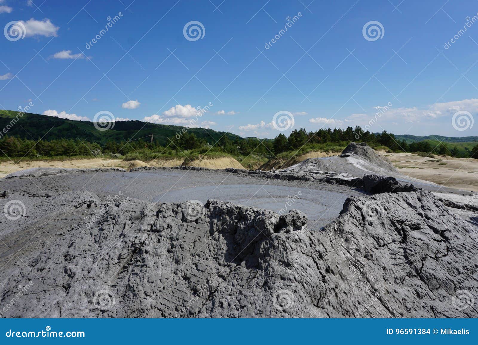 Mud volcano stock photo. Image of volcano, reservoir - 96591384