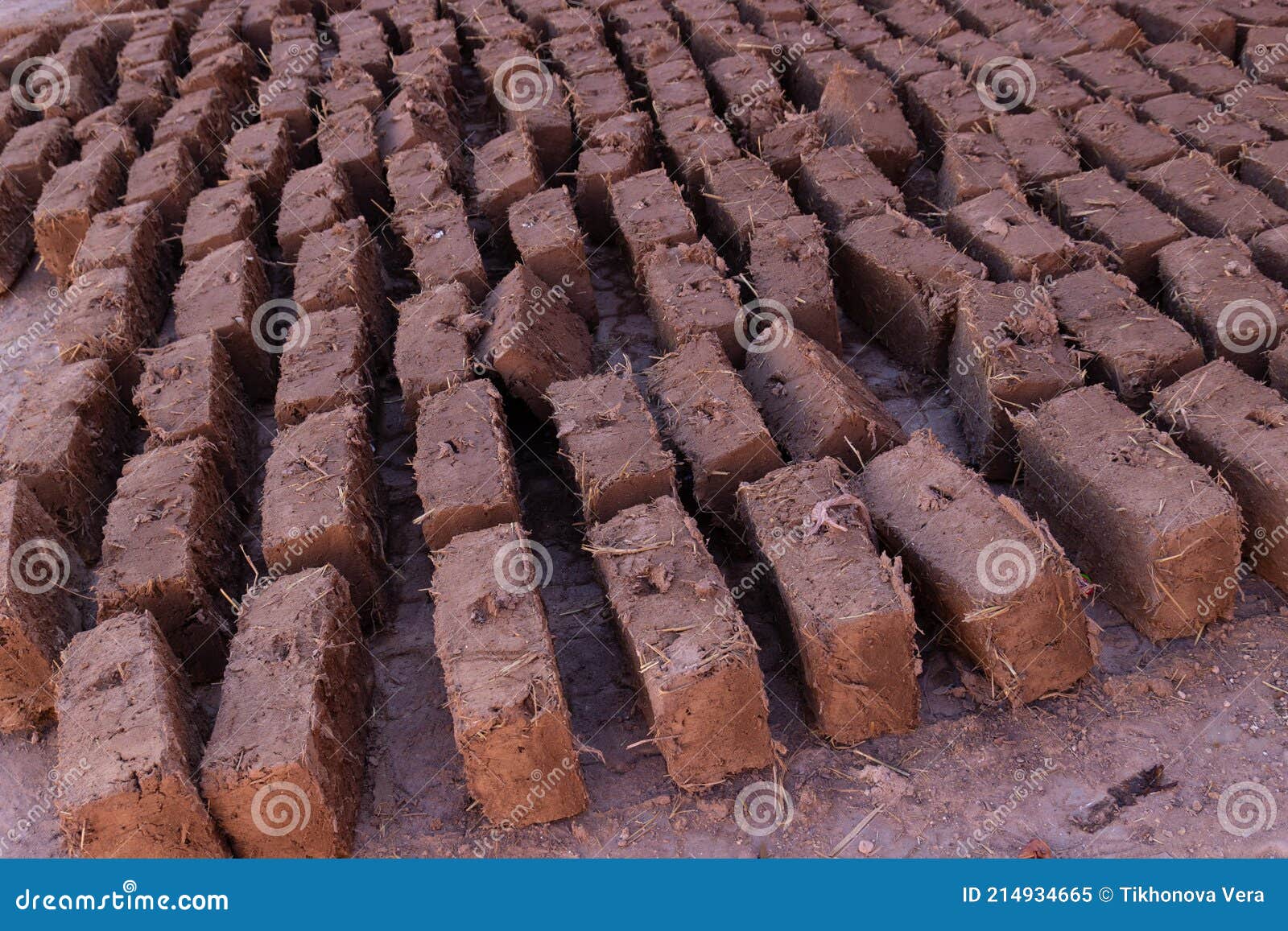 Mudbricks are Dried in the Sun in Morocco Stock Image - Image of ...