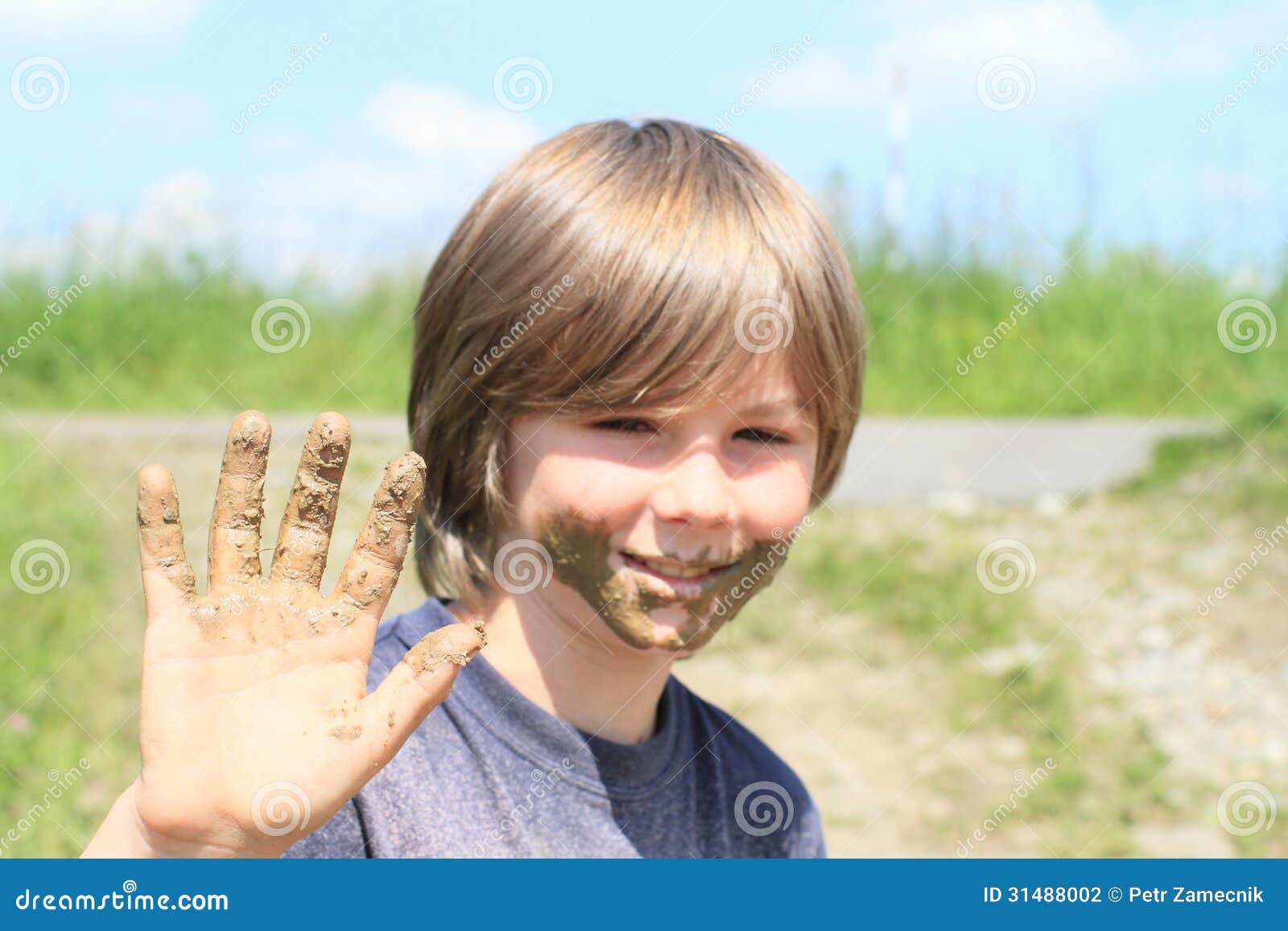 Muddy boy stock photo. Image of smiling, dirty, muddy - 31488002