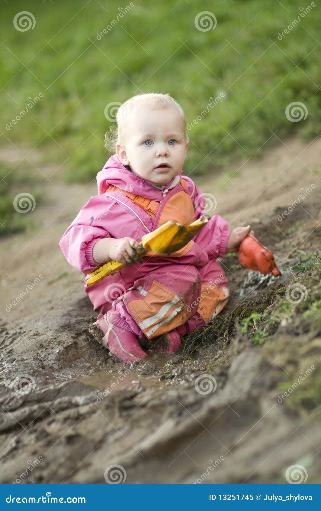 Muddy Child stock image. Image of hand, grass, dirty - 13251745