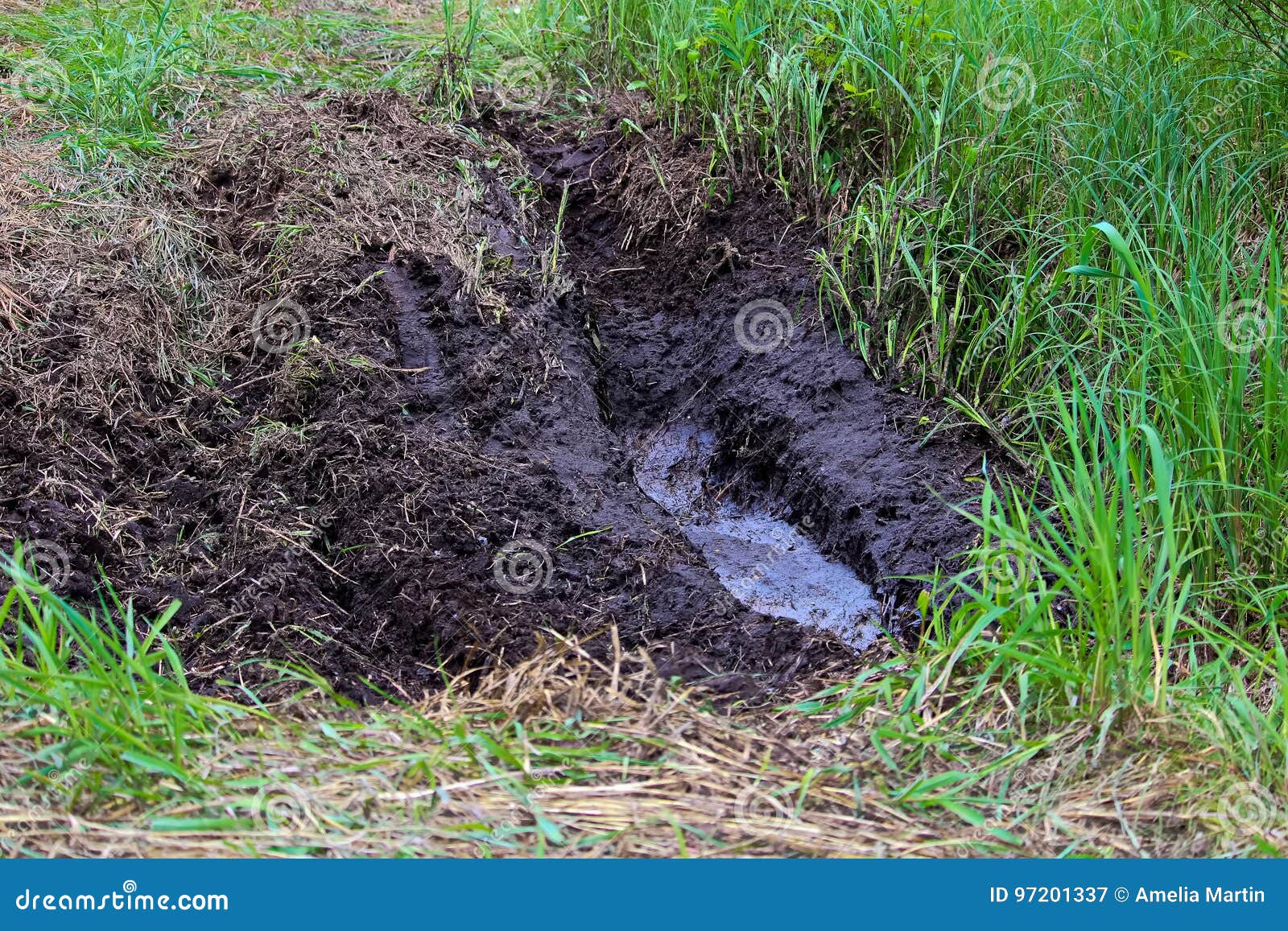A muddy country atv route stock image. Image of splash - 97201337
