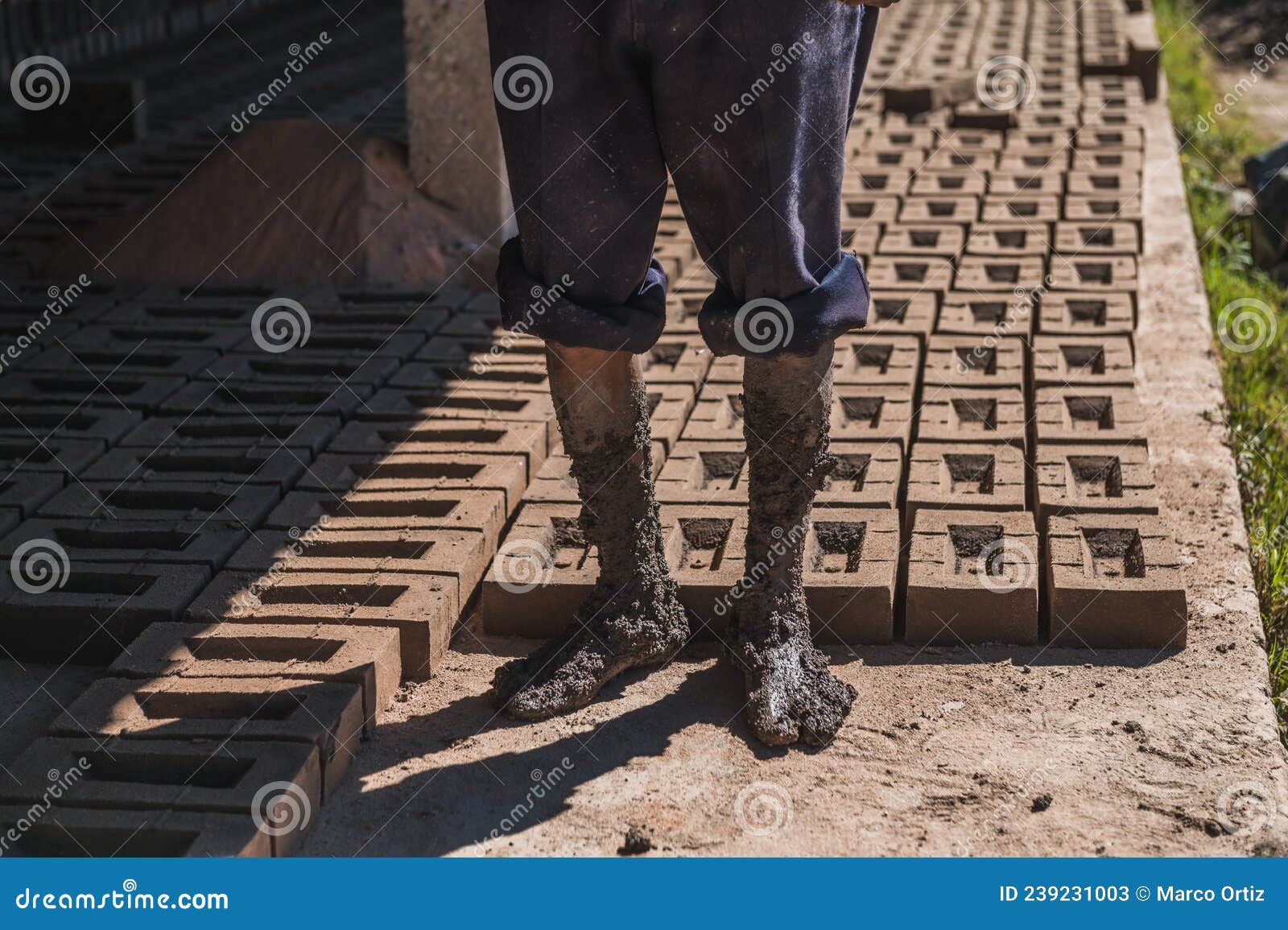 Muddy Feet of a Brick Worker Stock Image - Image of environment ...