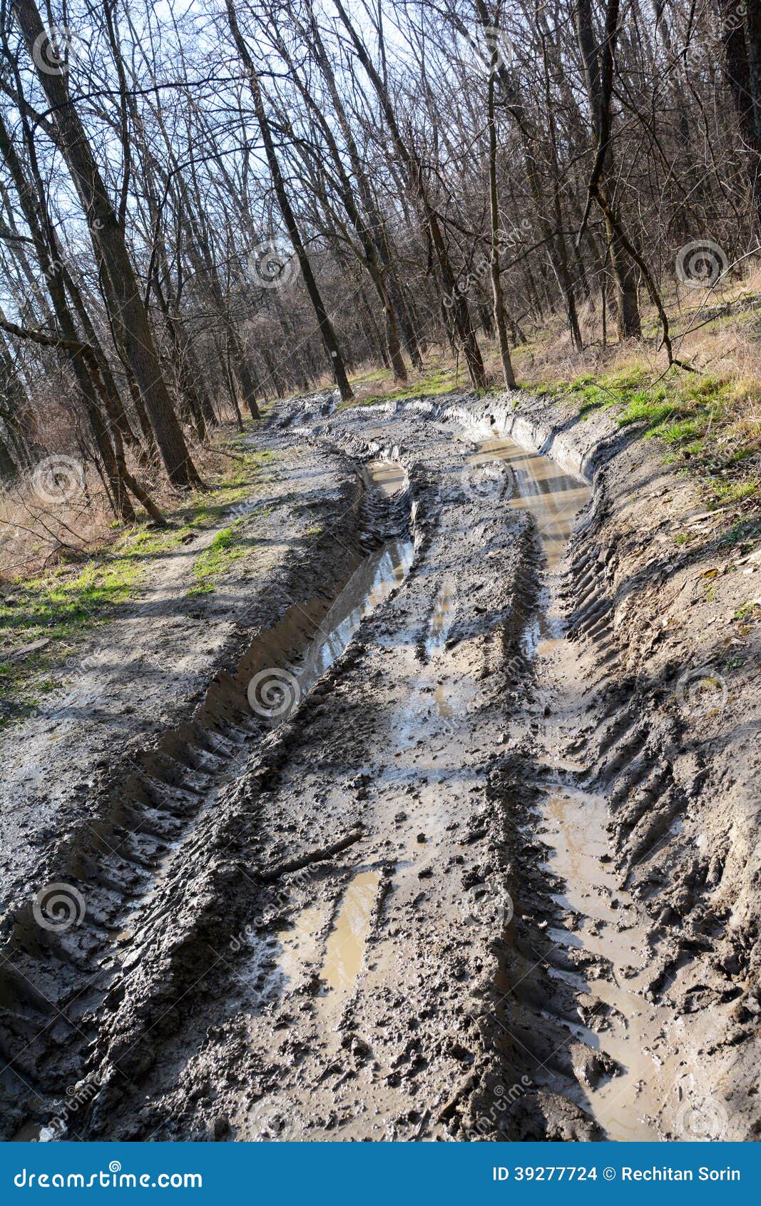 Muddy offroad track stock photo. Image of nature, hill - 39277724